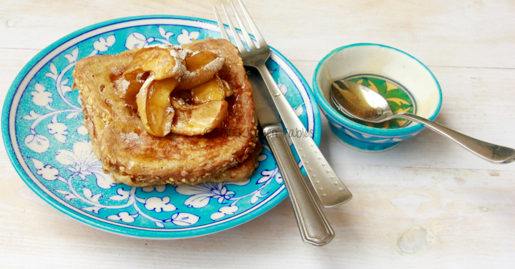 Sweet French Toast Served with Baked Apples and Honey Recipe | Kitchen ...