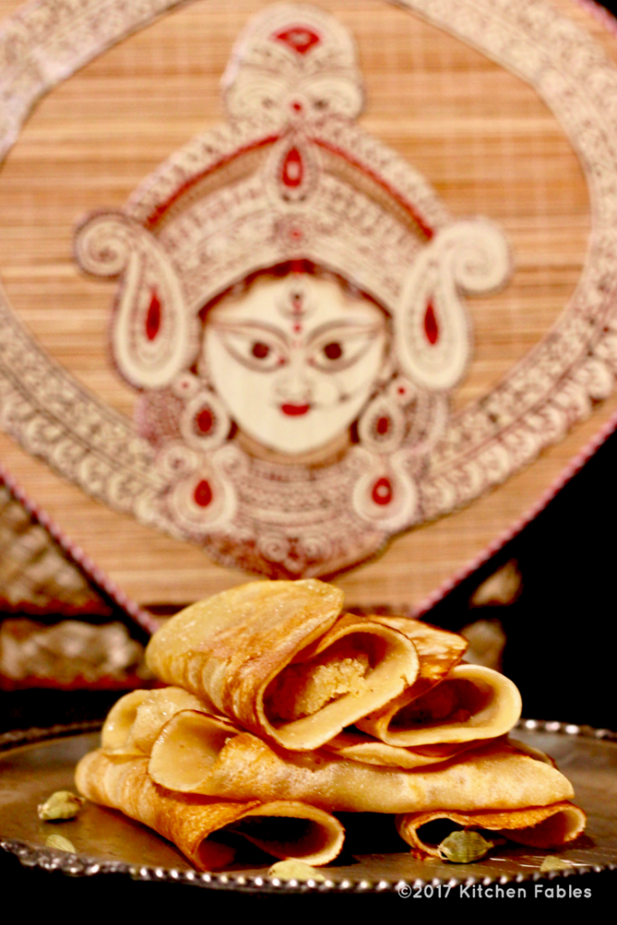 Patishapta- Indian Crepes with Sweet Filling - KitchenFables